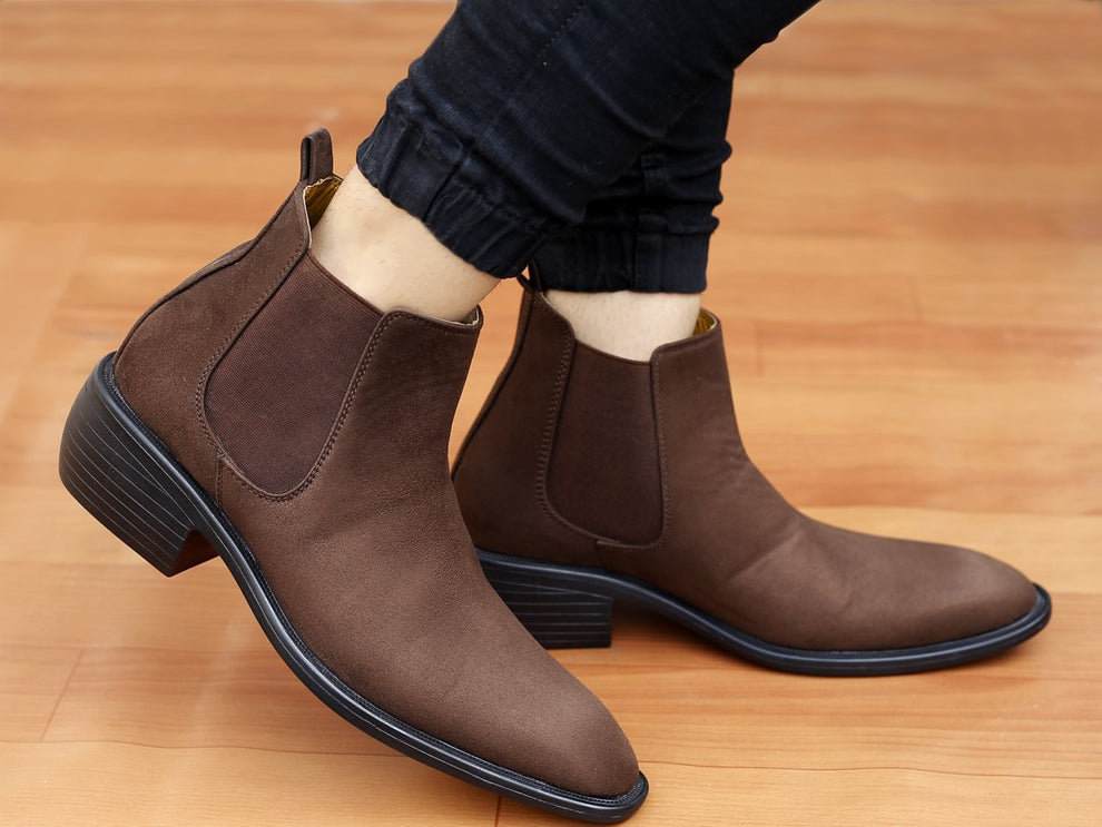 Men’s British-Style Suede Height Lift Boots – BxxyShoes